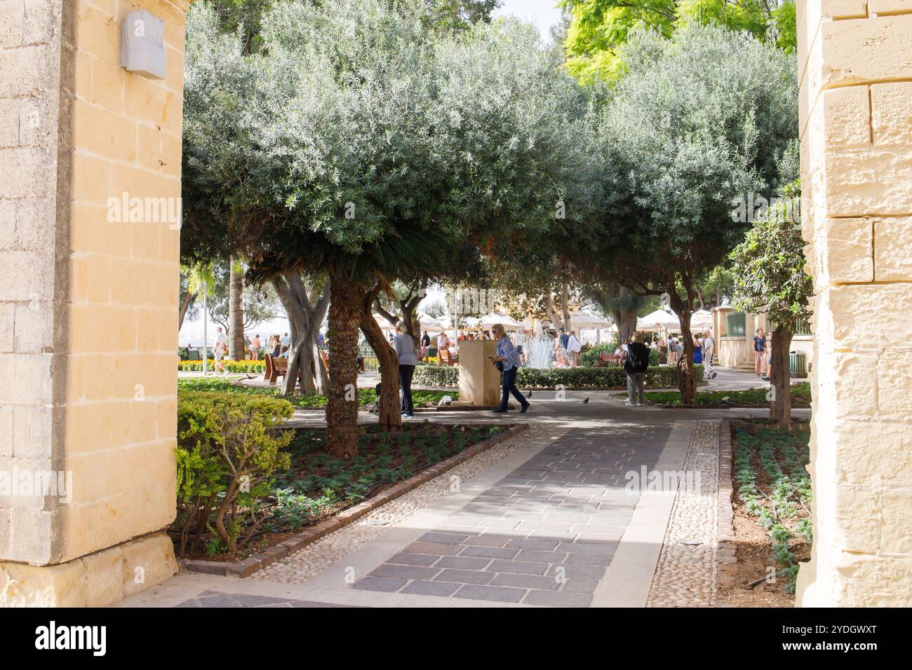 Upper Barrakka Gardens in Valetta, Malta Stock Photo - Alamy