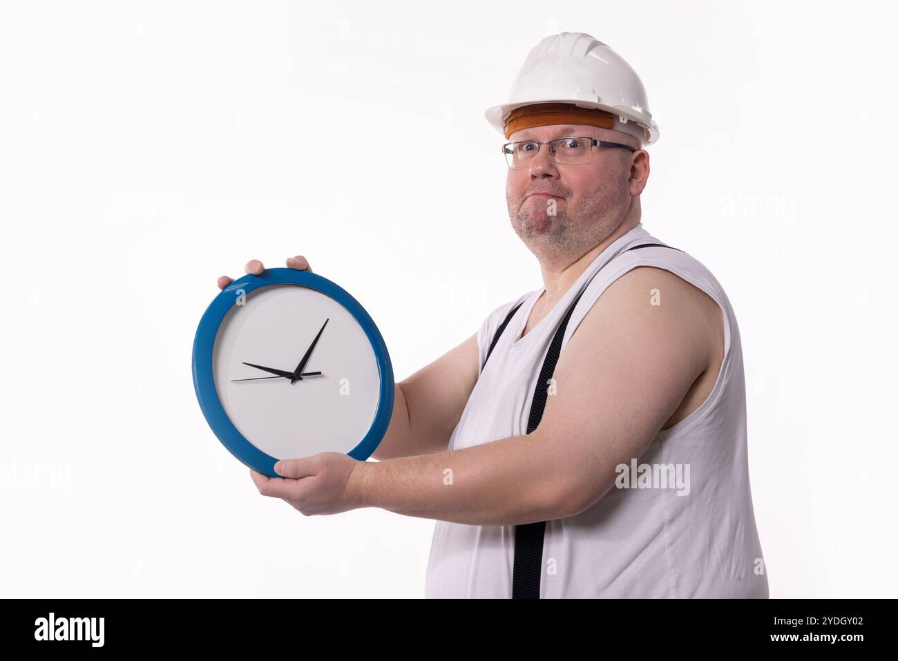 A Construction Worker shown with a clock, encapsulating the essence of ...