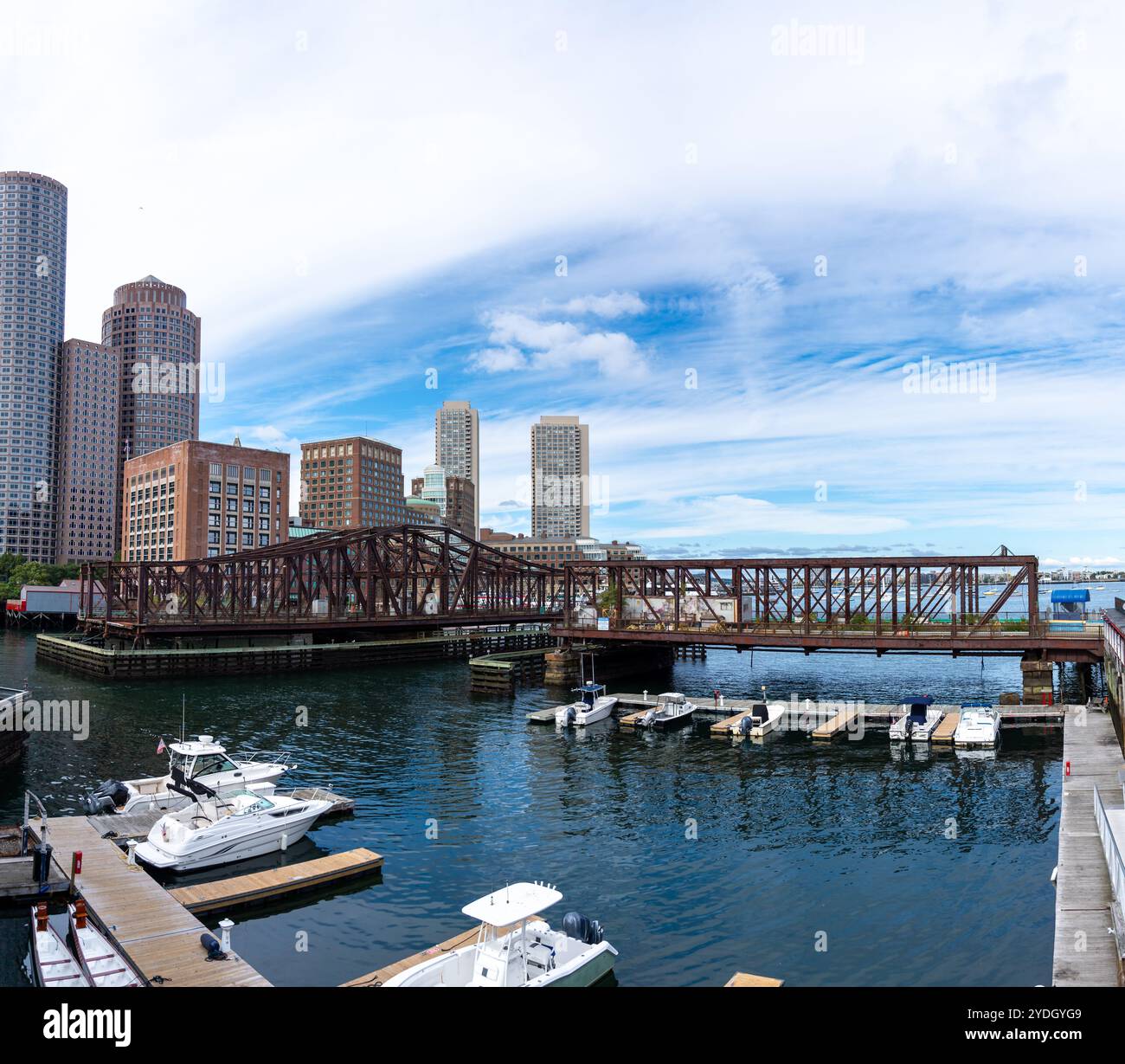 Boson Downtown Skyline and Marina Bay Stock Photo - Alamy
