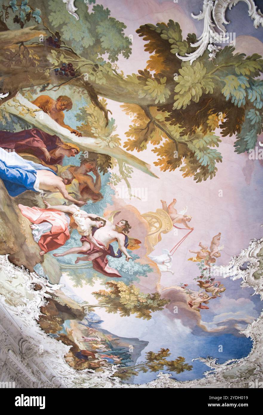 Steinerner Saal Rococo style filled grand hall in Nymphenburg Palace ...