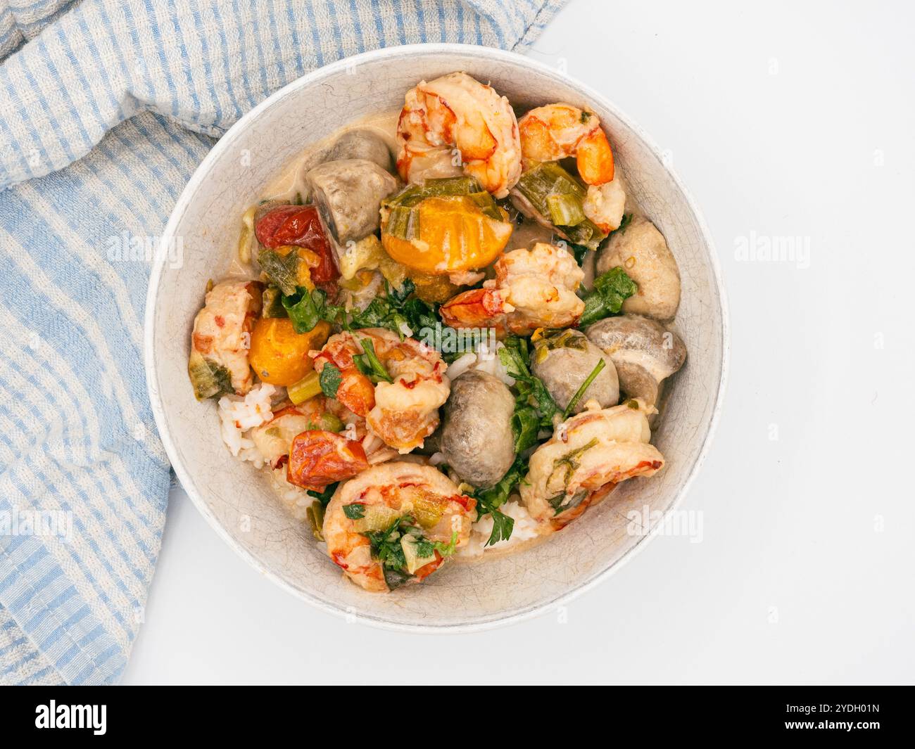 Overhead view ingredients shrimp hi-res stock photography and images ...