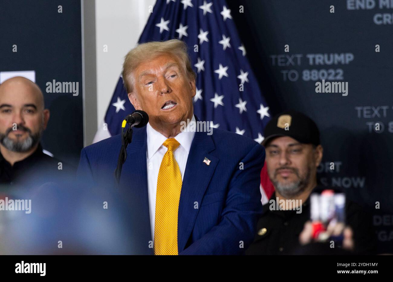 Austin Texas USA, Oct. 25 2024: Former President DONALD TRUMP, the ...
