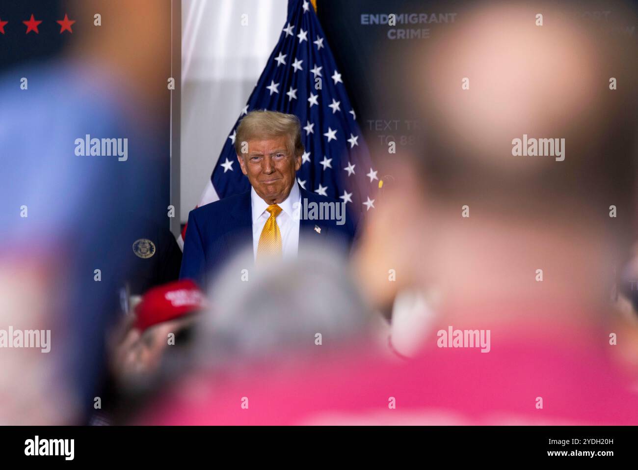 Austin Texas USA, Oct. 25 2024: Former President DONALD TRUMP arrives ...