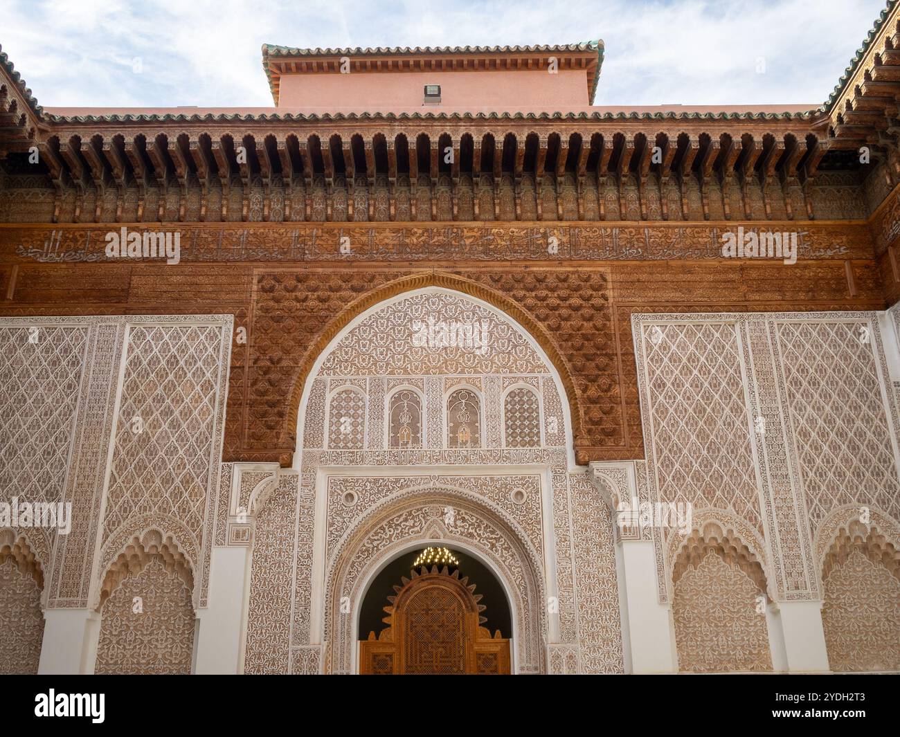 Ben Youssef Madrasa courtyard detail, Marrakesh Stock Photo - Alamy