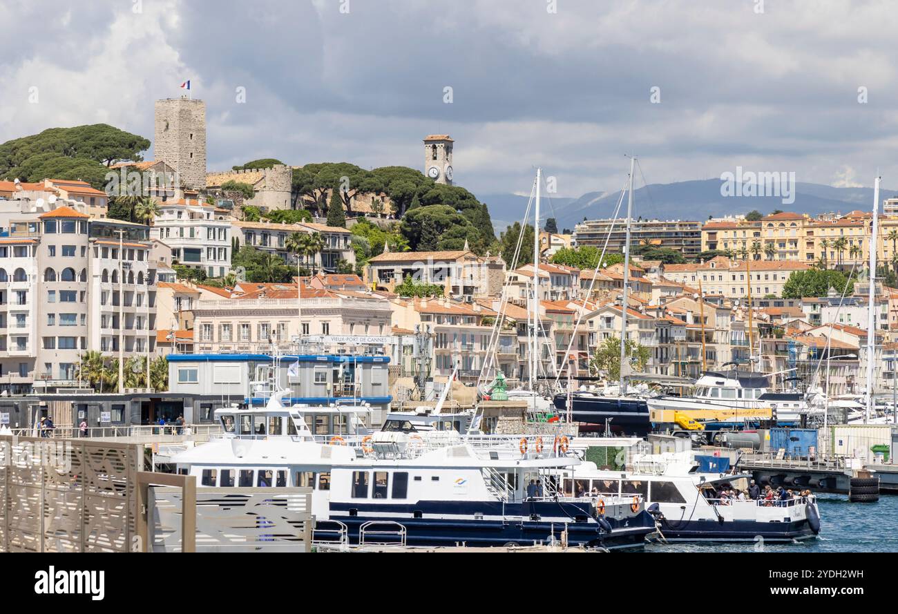 Cannes, France - May 7, 2024: Cityscape of Cannes with old Castle (La ...