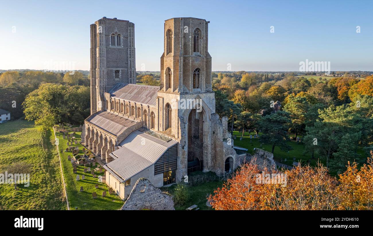 Aerial view of Wymondham Abbey in Norfolk Stock Photo - Alamy