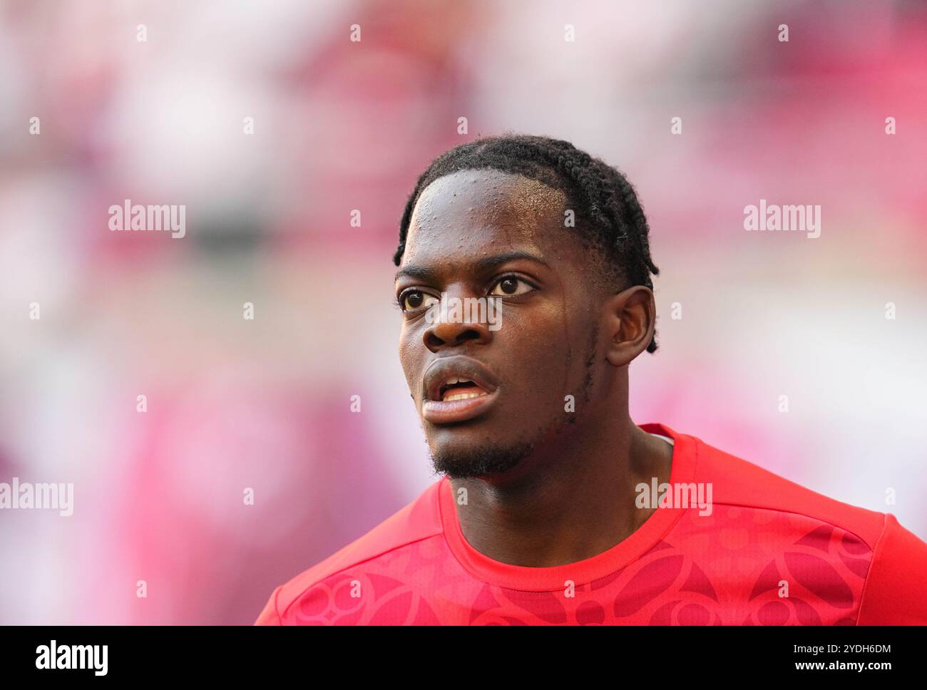 Leipzig, Germany. 26 October, 2024. Castello Lukeba of Leipzig looks on ...
