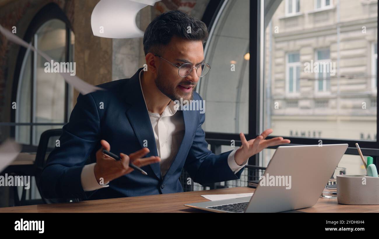 Furious ceo arguing video call hi-res stock photography and images - Alamy