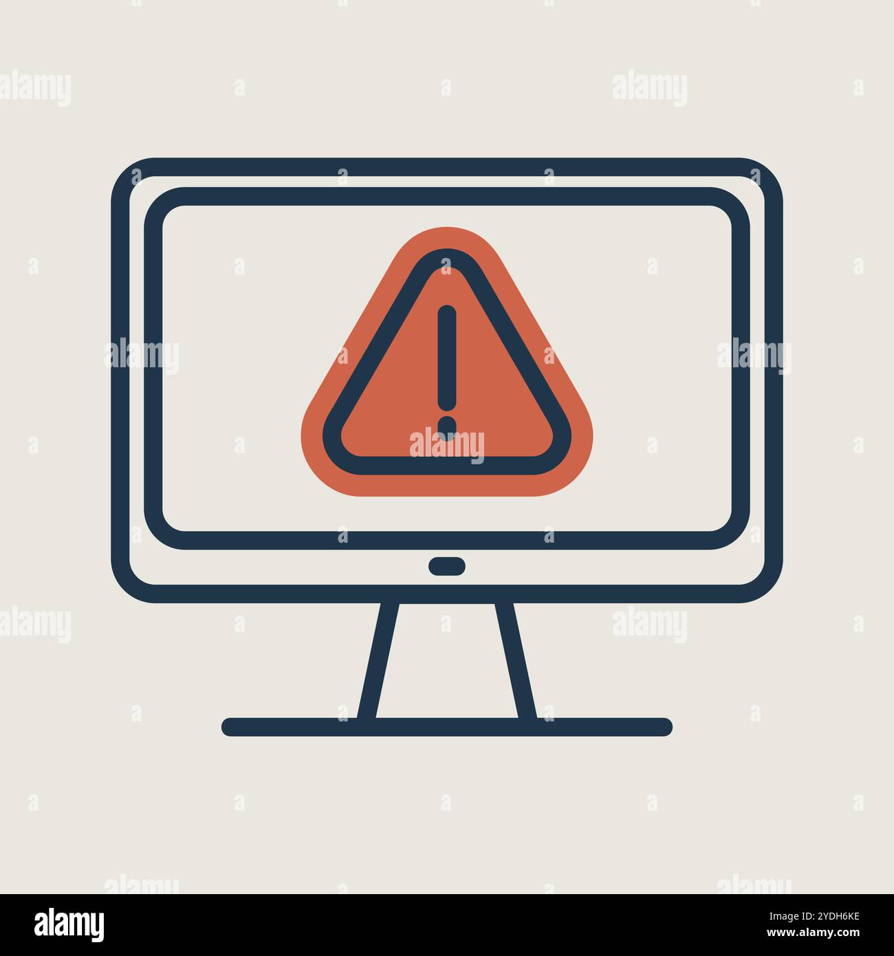 Computer warning vector icon. Simple digital system error. Security ...