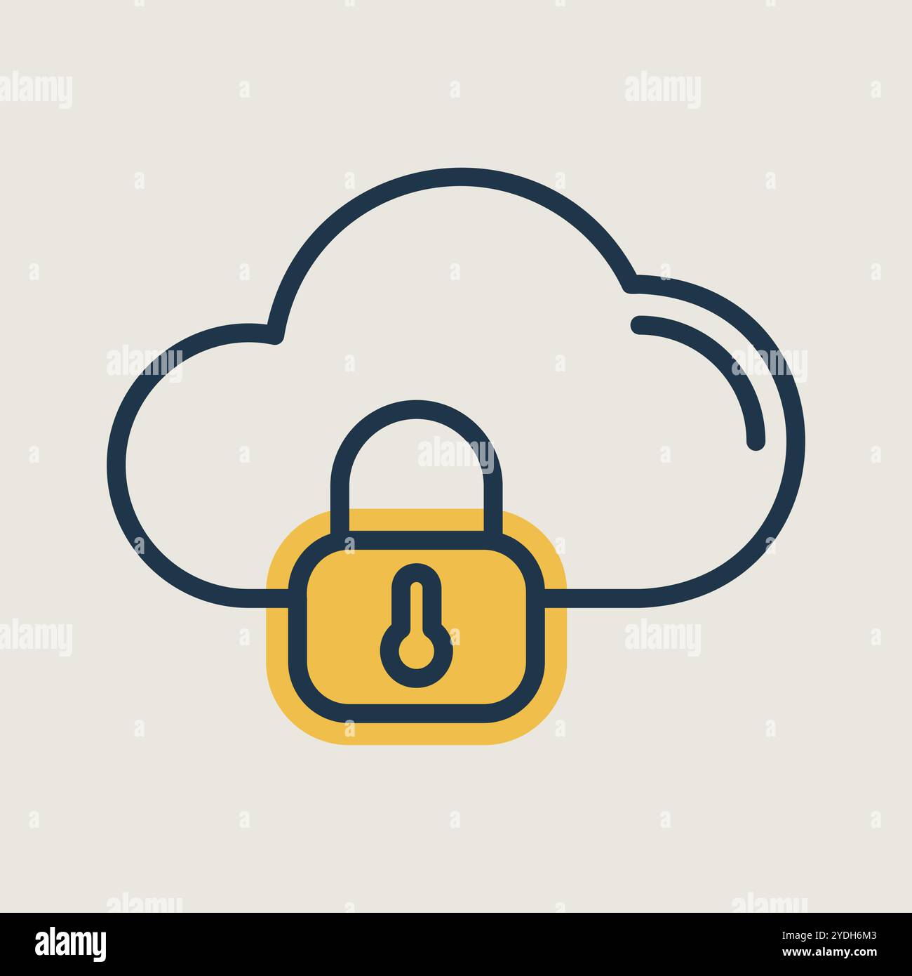 Cloud security vector icon. Data cloud with lock symbol. Security sign ...