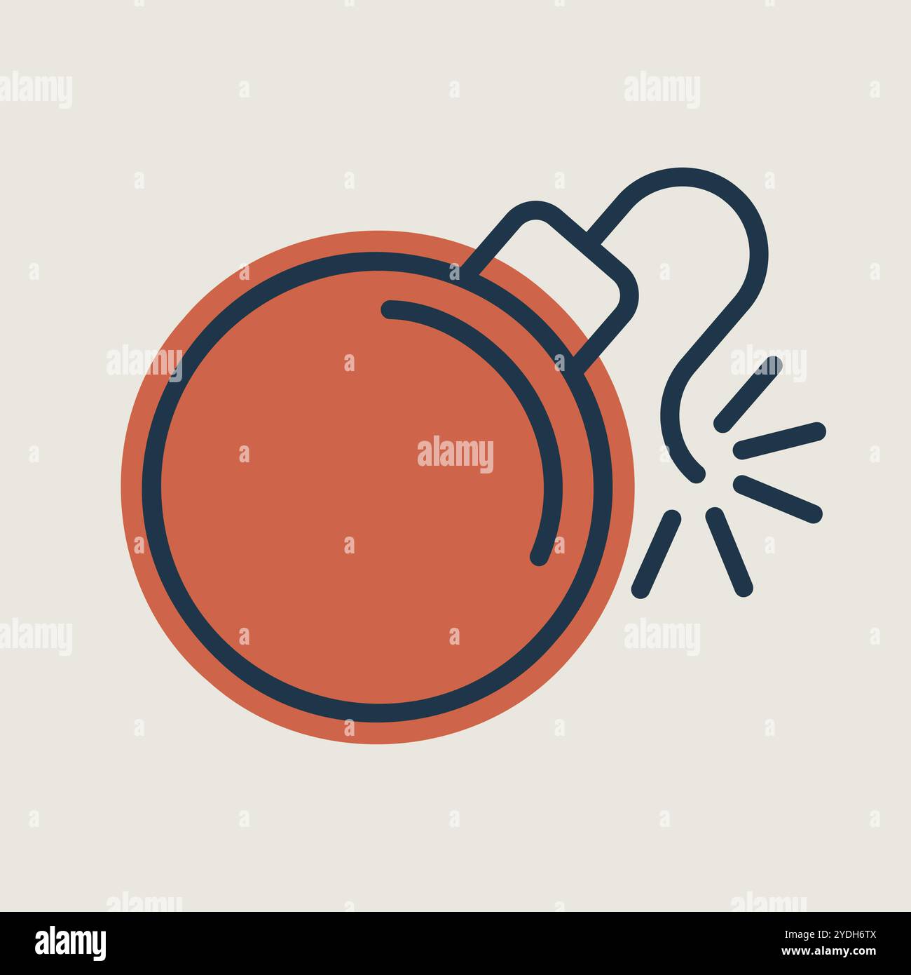 Bomb with lit fuse vector icon. Security sign. Graph symbol for your ...