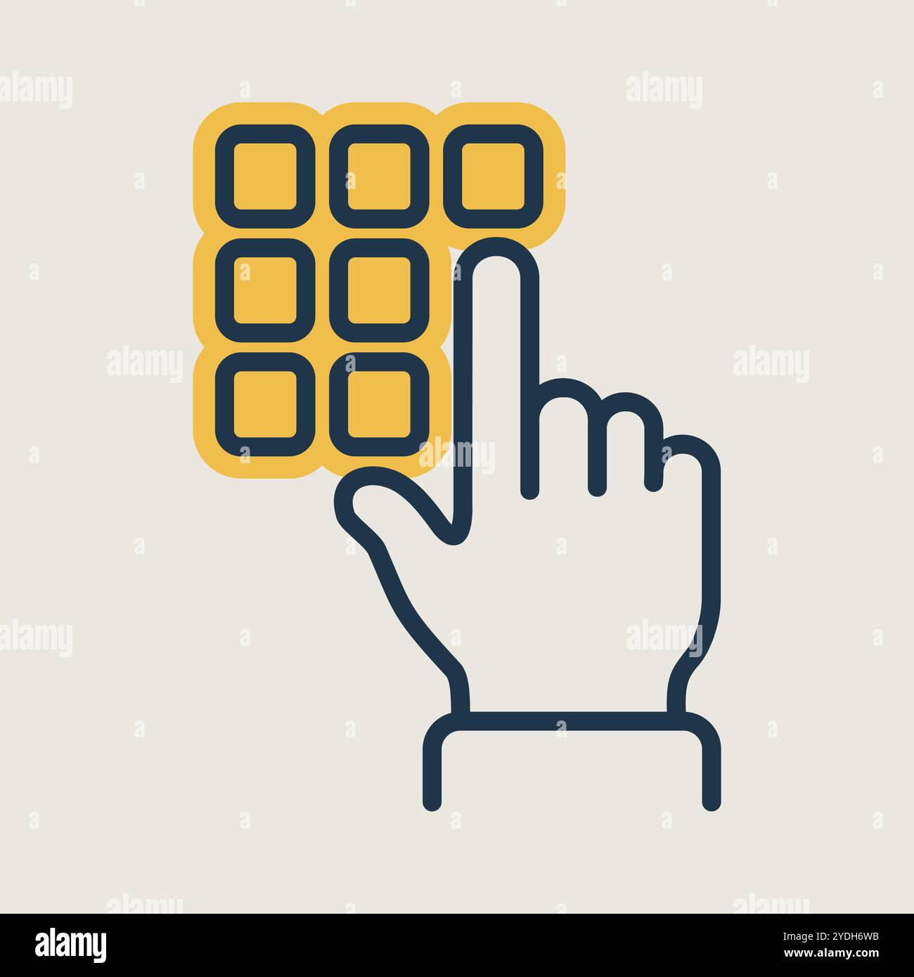 Hand finger entering pin code icon. Unlock and password symbol ...