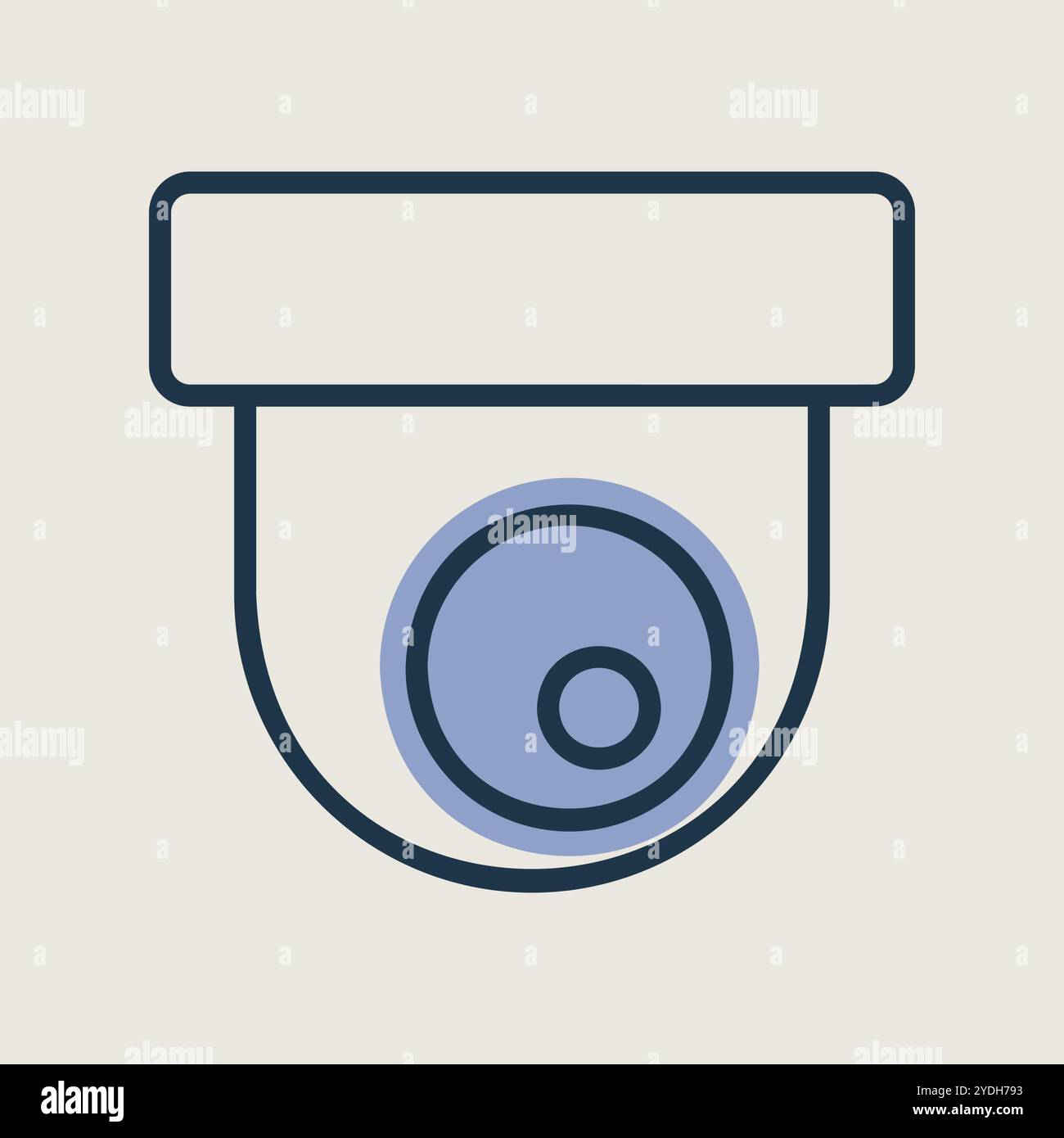 Dome camera vector icon. CCTV, security ceiling video round camera ...