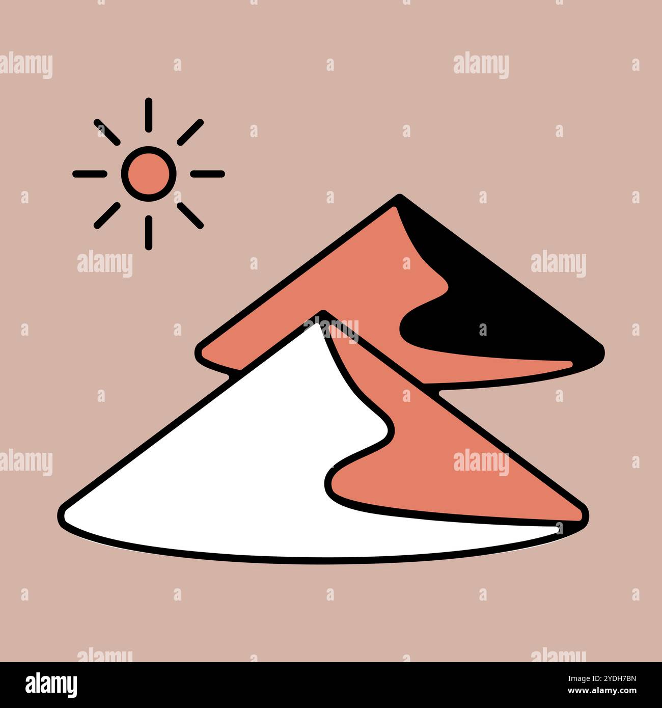 Sand dunes vector isolated icon. Nature sign. Graph symbol for travel ...