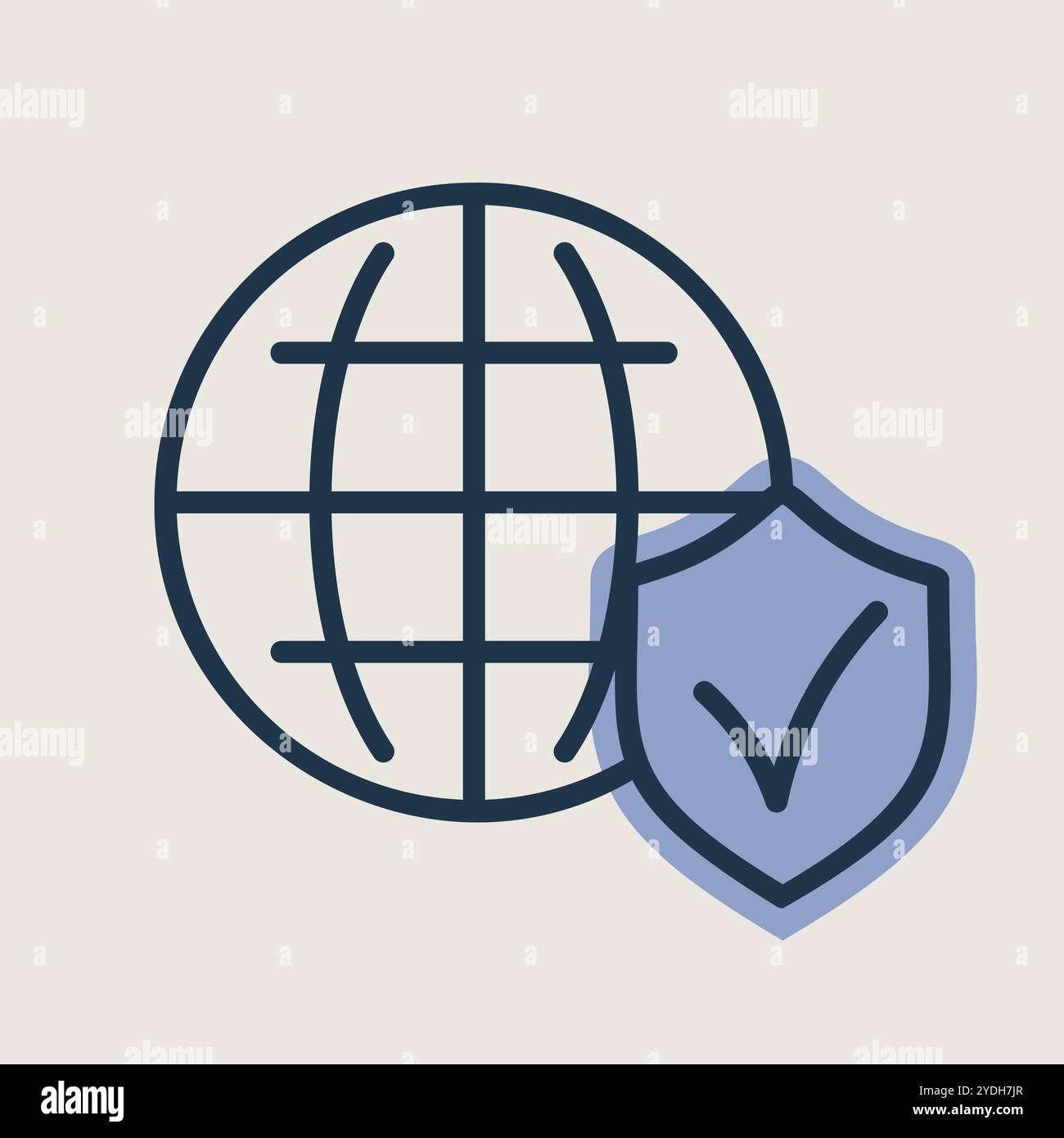 Global shield vector icon. Security sign. Graph symbol for your web ...