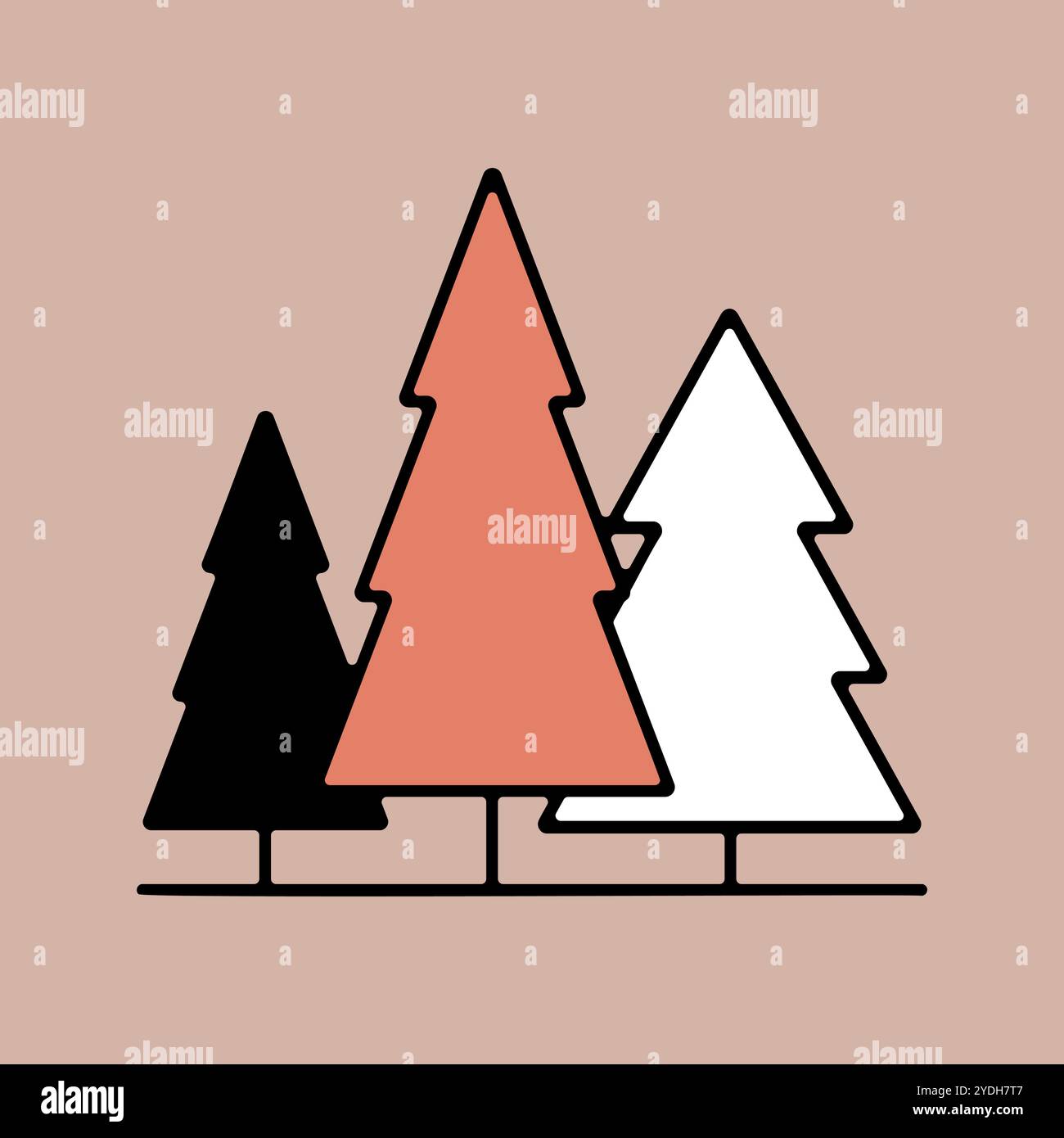 Conifer forest vector isolated icon. Nature sign. Graph symbol for ...