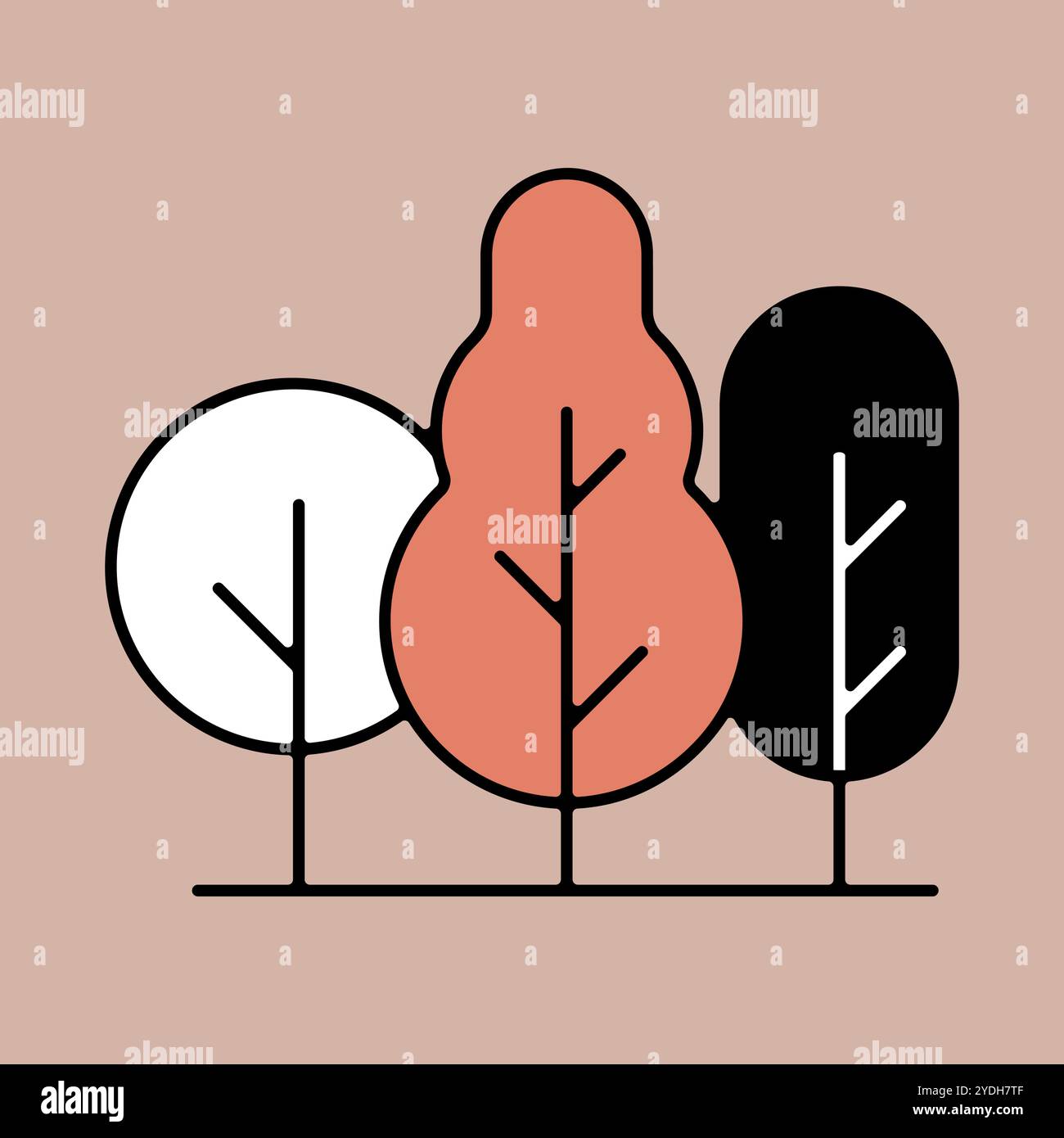 Deciduous forest vector isolated icon. Nature sign. Graph symbol for ...
