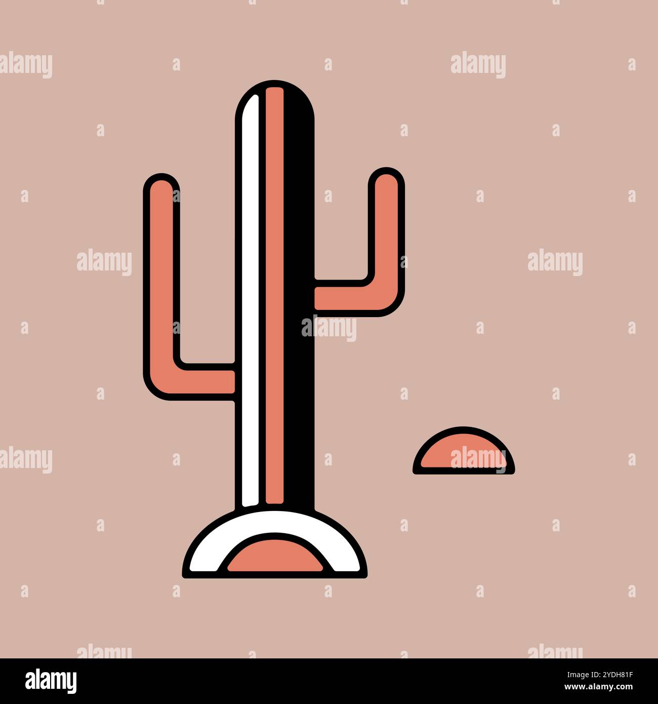 Desert cactus vector isolated icon. Nature sign. Graph symbol for ...