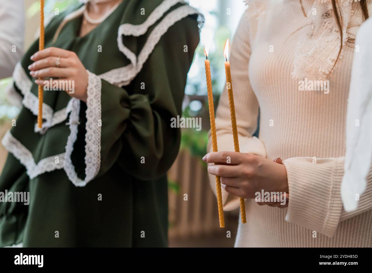 Candlelight Ceremony with Traditional Attire and Warm Lighting Stock ...