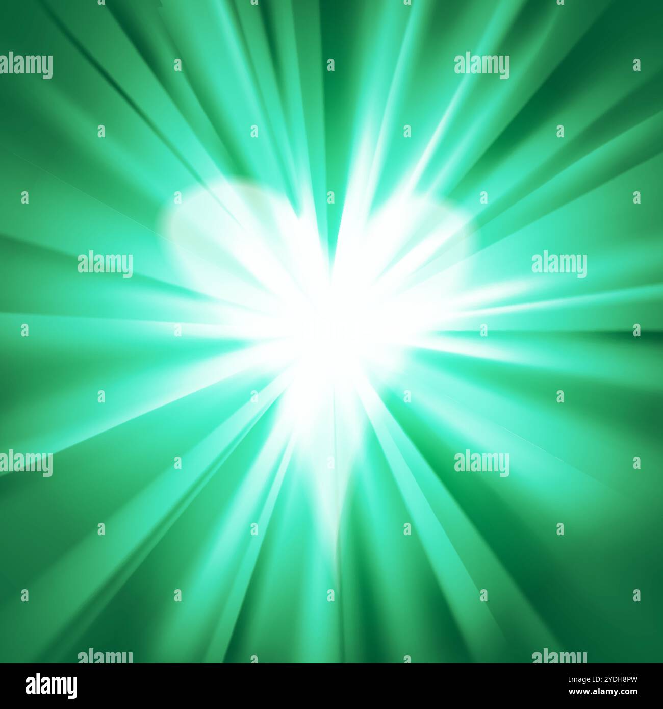Green flare with a heart. Abstract romantic background with glowing ...