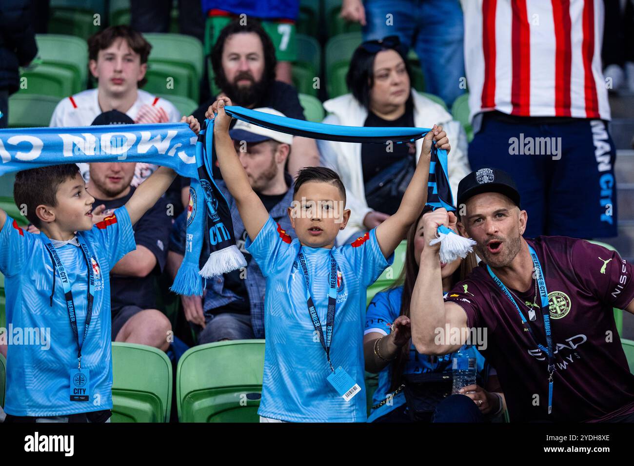 Melbourne, Australia, 26 October, 2024. Melbourne City fans during ...
