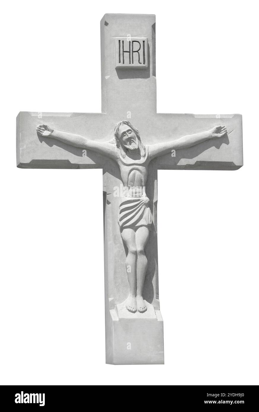Crucifix with Figure of Jesus Isolated on a White Background with ...