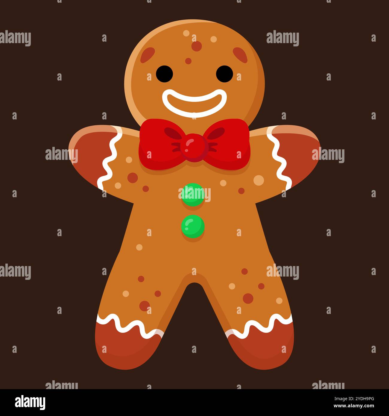 Gingerbread Man Christmas Vector Illustration Stock Vector Image And Art