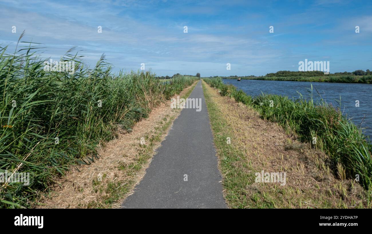 Blue ditch along road hi-res stock photography and images - Alamy