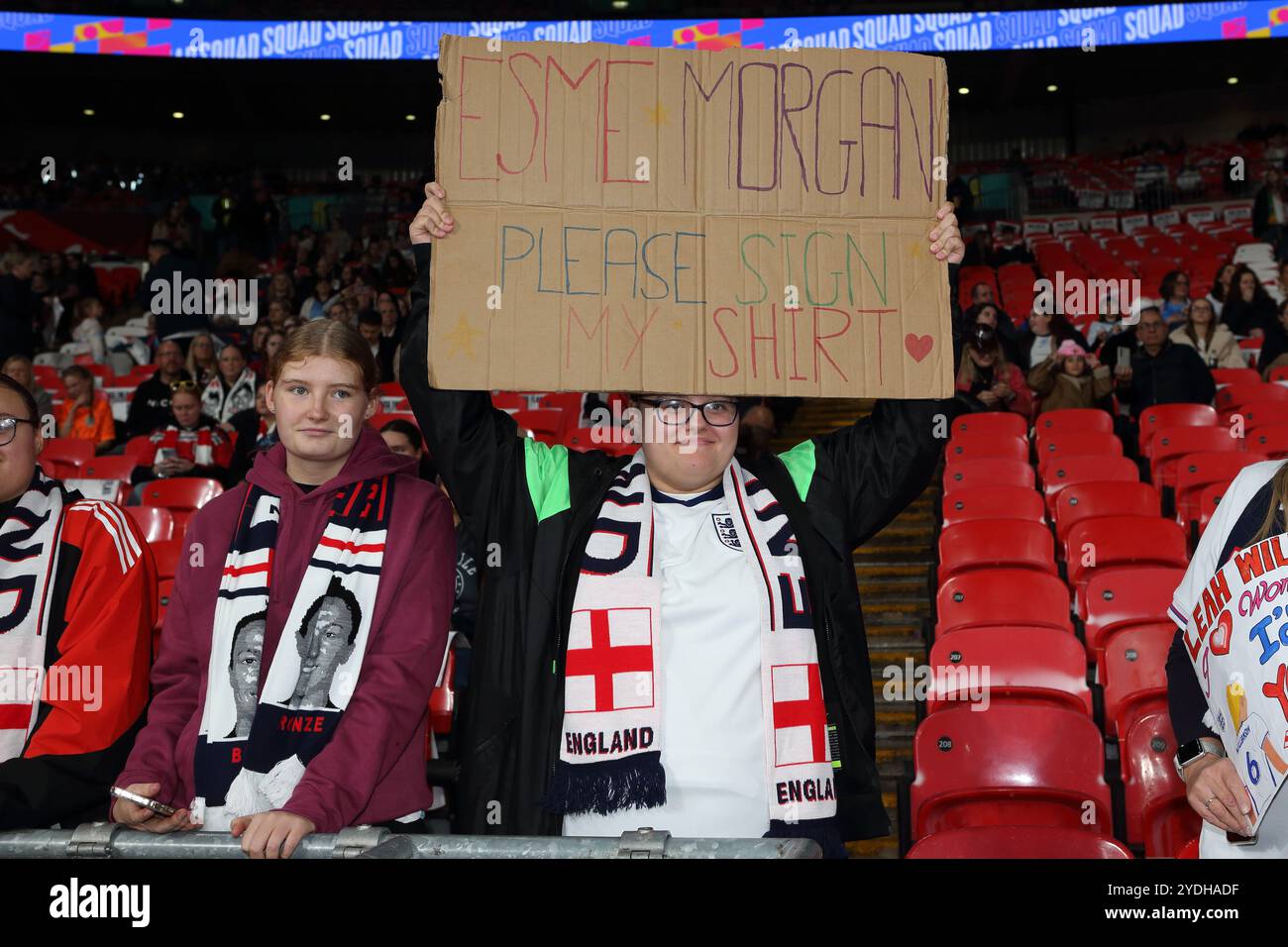 Fans with placard Esme Morgan England v Germany women's football ...