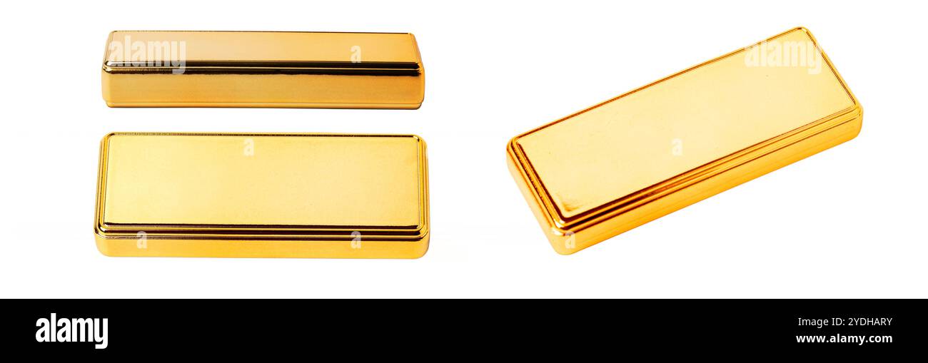 Isolatedf gold bar set 999.9 on white background Stock Photo - Alamy