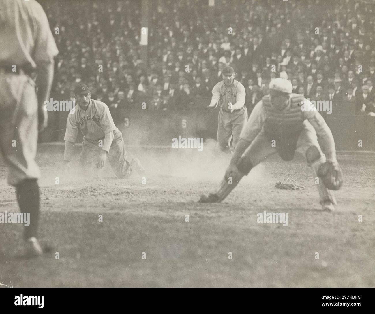 1911 Ivy Olson, of the Cleveland Naps, safe at home, passed New York ...