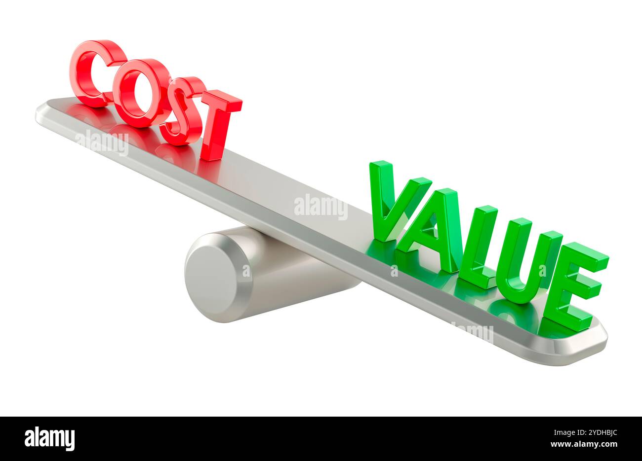 Cost Value, balance concept. 3D rendering isolated on white background ...