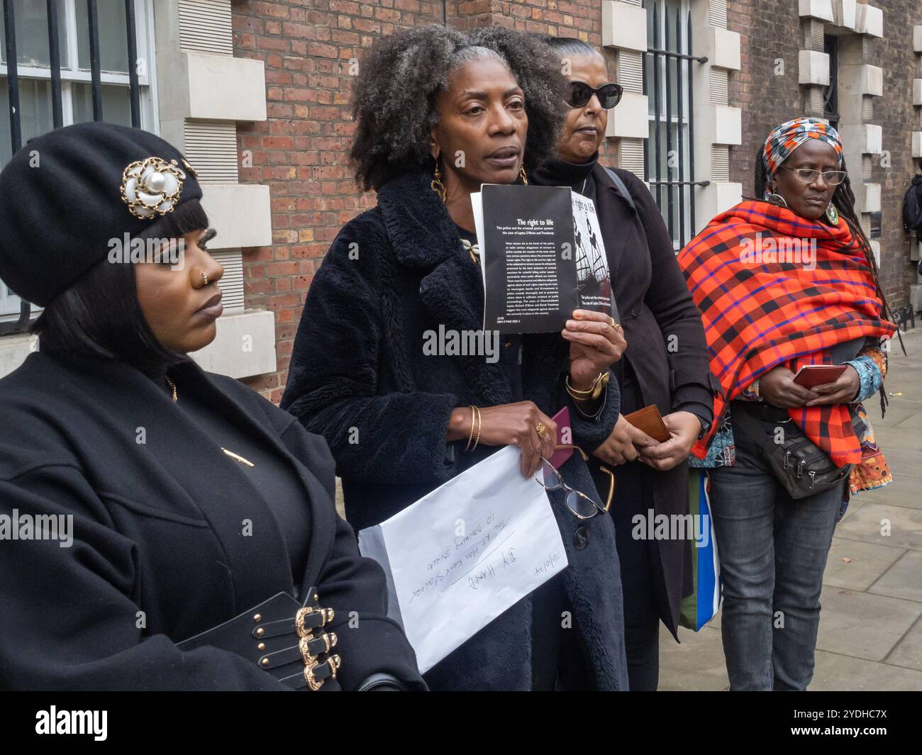 London, UK. 26th October 2024. Marcia Rigg reads from Starmer's 1998 ...