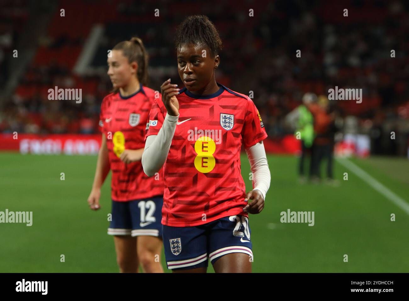 Jessica Naz warms up England v Germany women's football Wembley Stadium ...