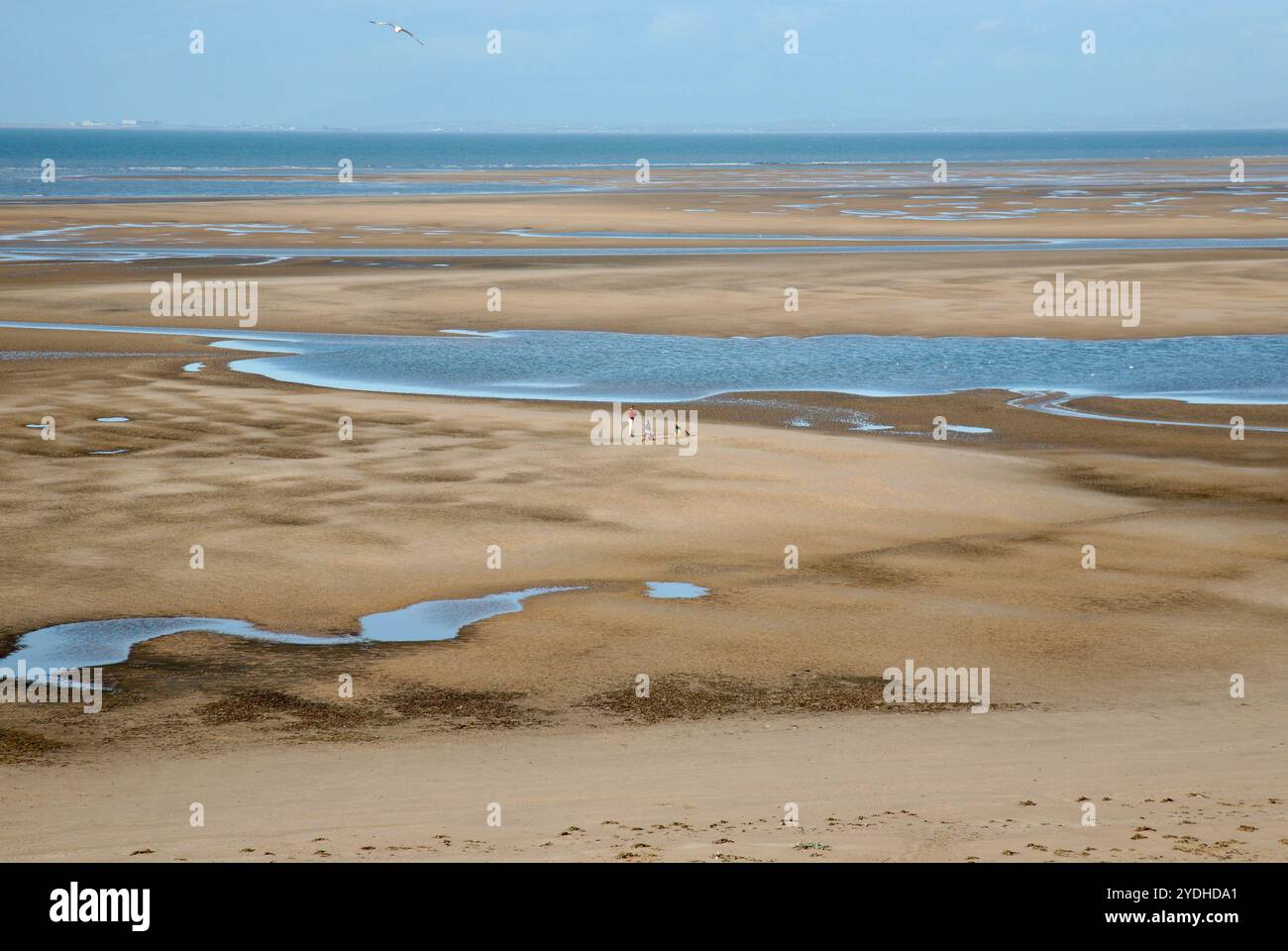 A view of the beach from the observation tower at Rossall Point ...