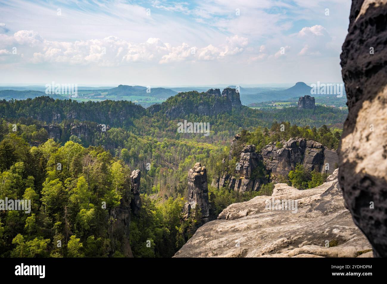 panorama at carolafelsen in saxon switzerland Stock Photo - Alamy