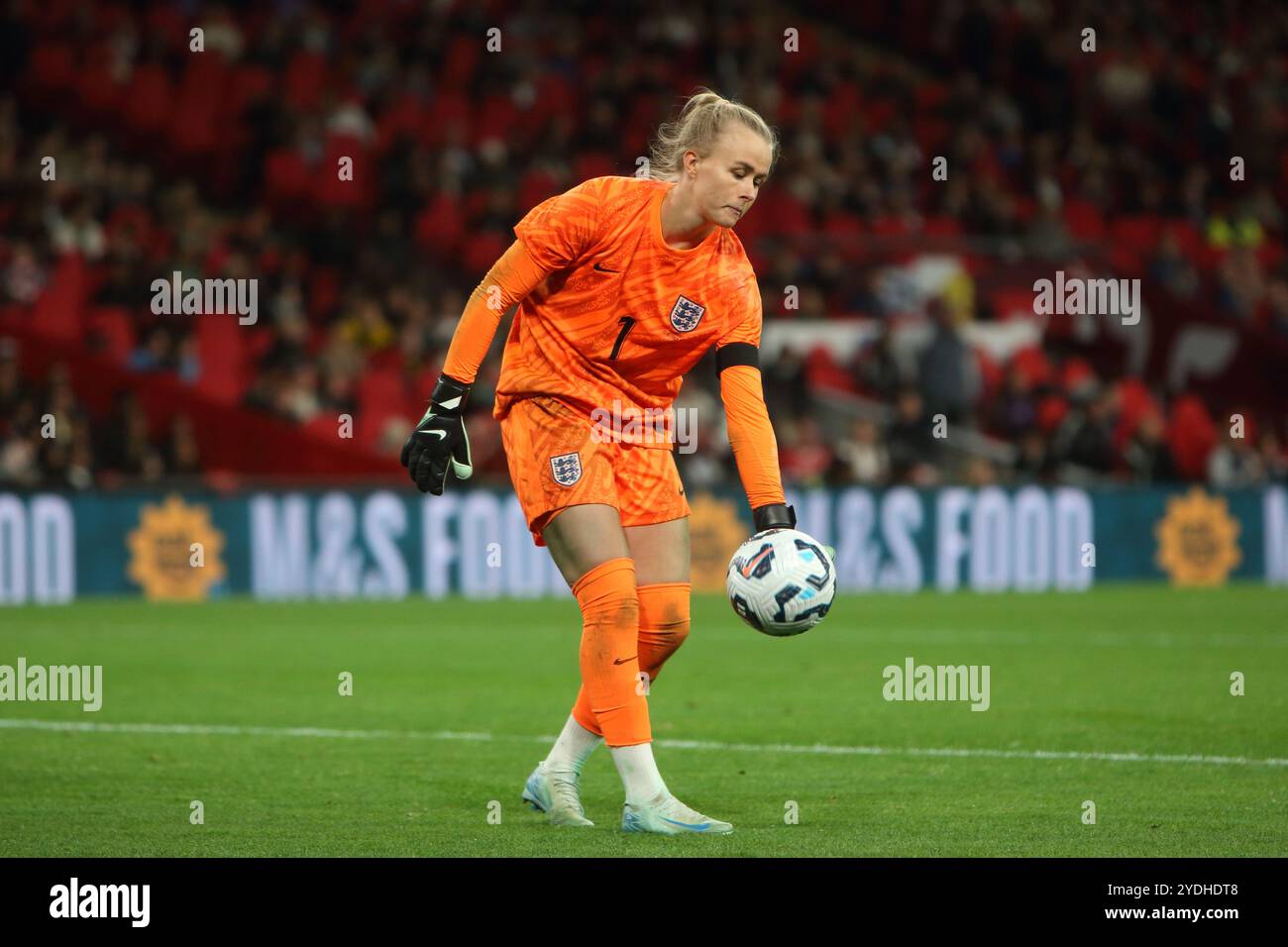Hannah Hampton goalkeeper England v Germany women's football Wembley ...