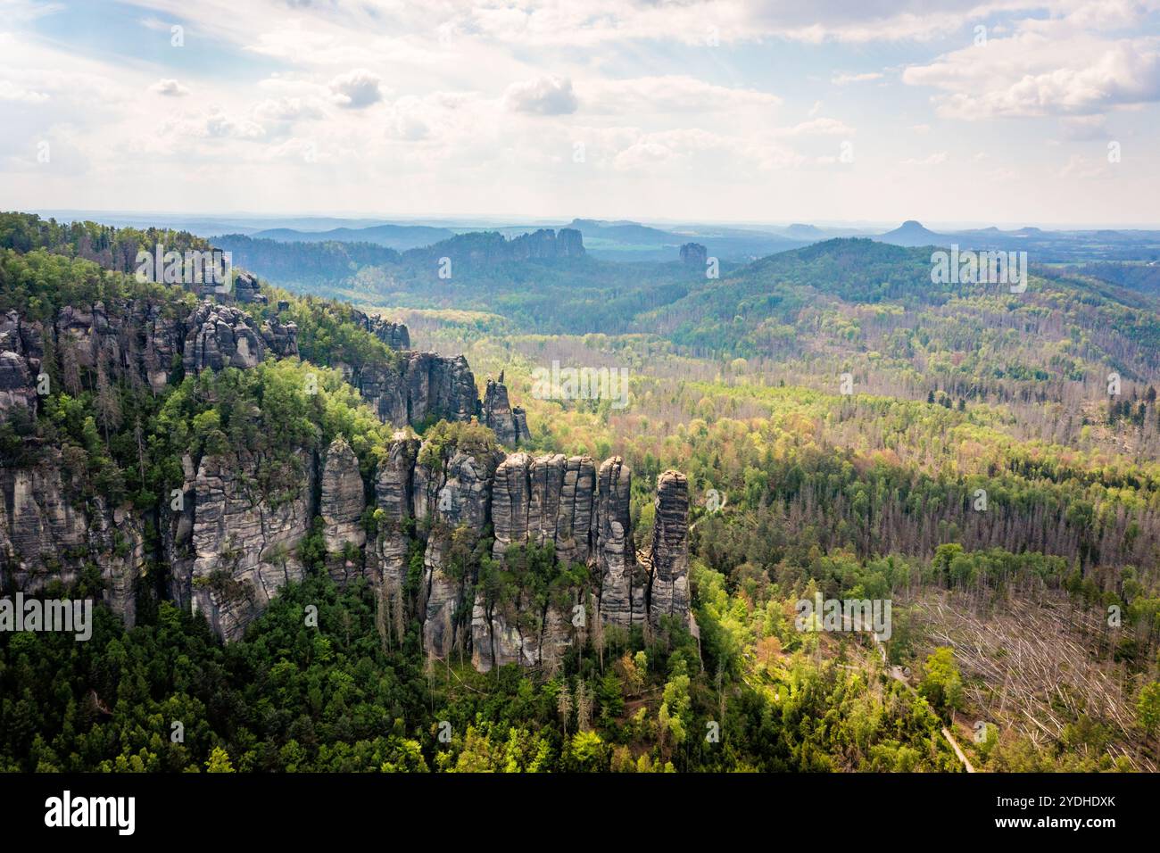 overlook of sandstone hoodoos of carolafelsen in saxon switzerland ...