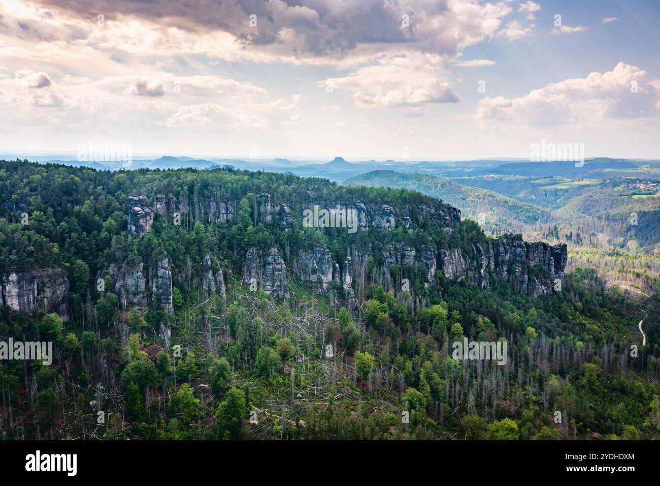 view on sandstone hoodoos of carolafelsen in saxon switzerland Stock ...