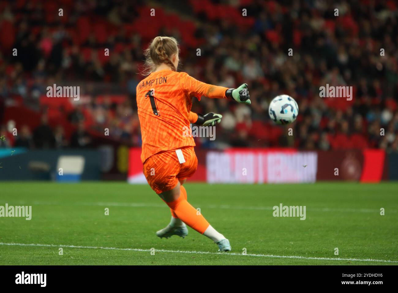 Hannah Hampton goalkeeper England v Germany women's football Wembley ...