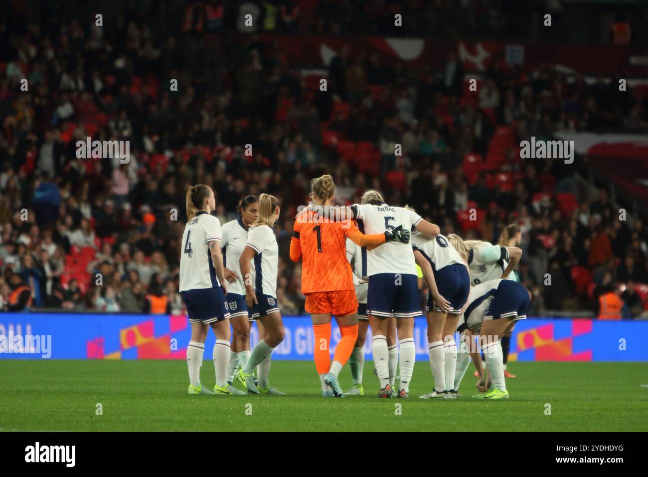 Team huddle England v Germany women's football Wembley Stadium London ...