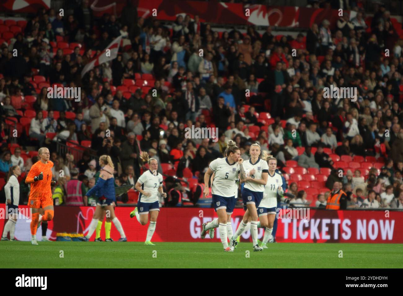 England team come out for second half England v Germany women's ...
