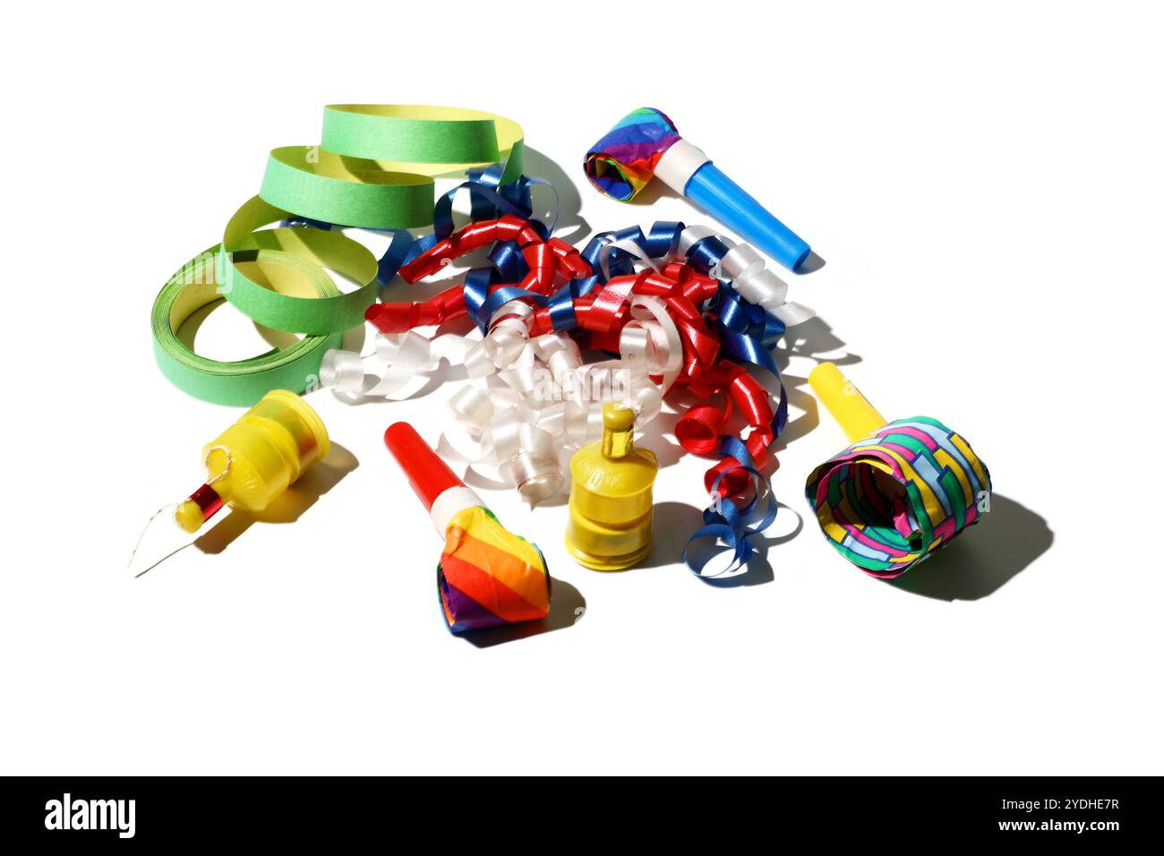 Party Items on White Background with Shadow Stock Photo - Alamy