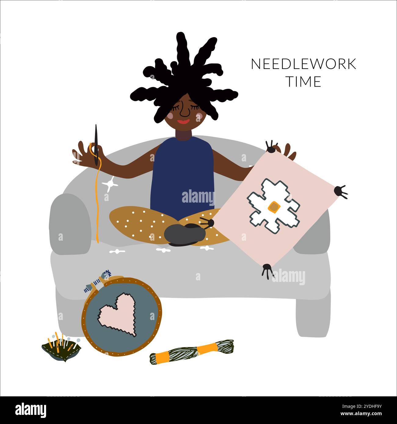 Embroidery making Stock Vector Images - Alamy