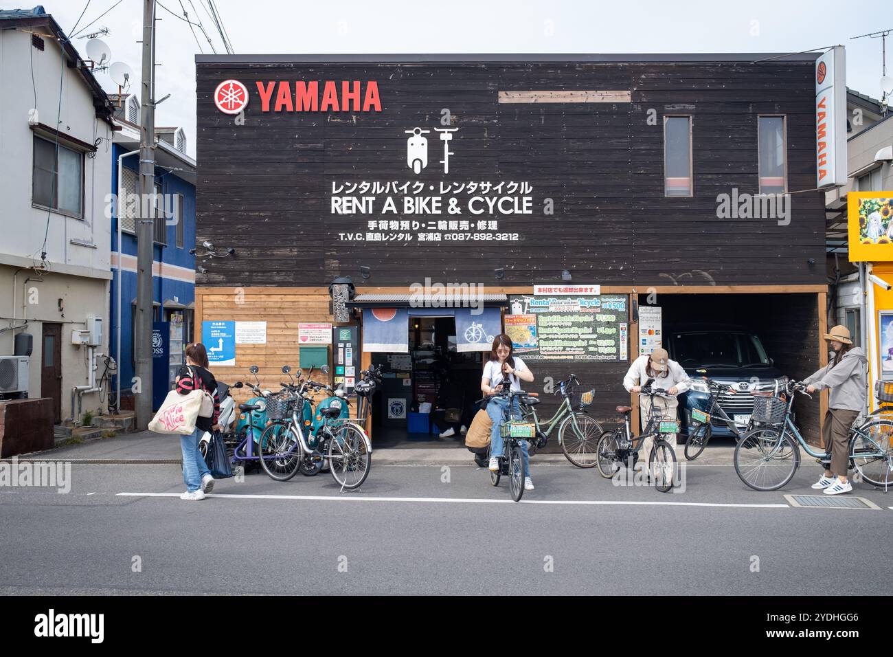 Bicycle Hire on Naoshima Japan Stock Photo - Alamy