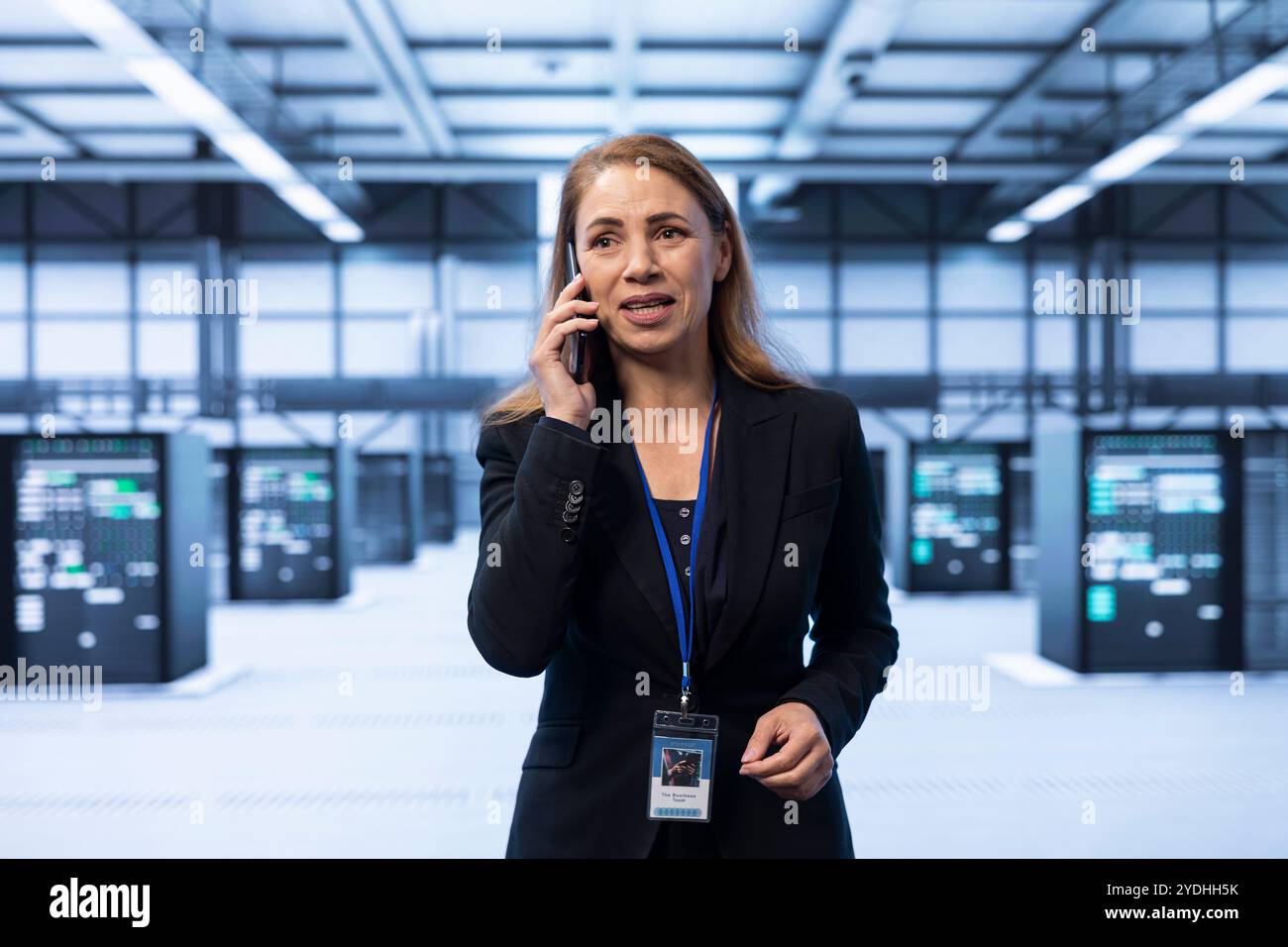 It Manager Overseeing Operations In Cutting Edge Data Center