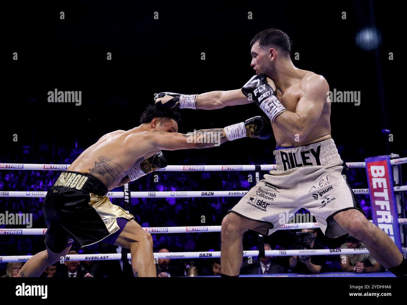 Regis Prograis (left) lands a punch on Jack Catterall (right) during ...