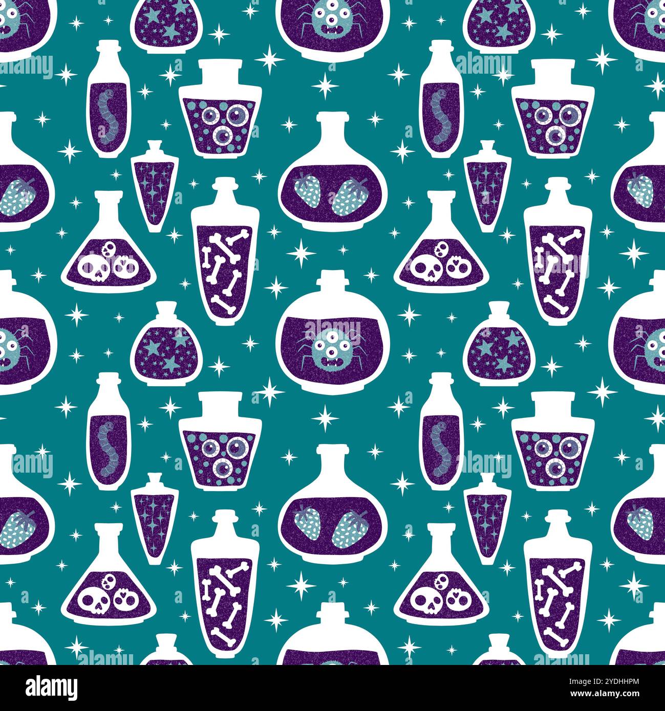 Halloween witch bottle season poison pattern for wrapping paper and ...