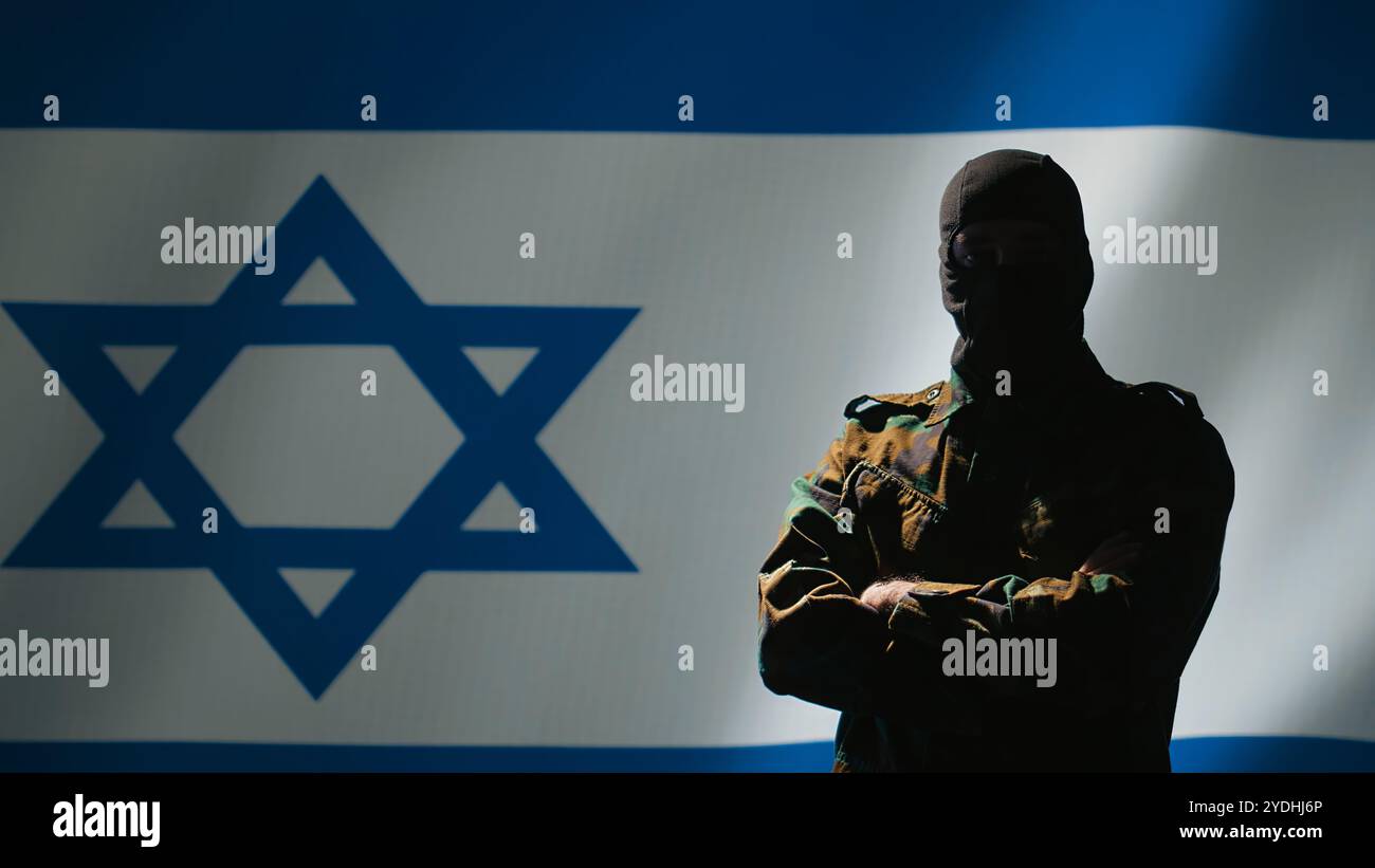 Mossad operator wearing mask to remain anonymous standing proud in ...