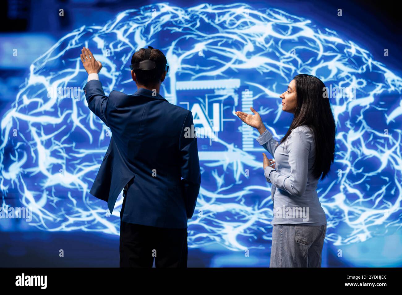 It Staff Members Using Artificial Intelligence Computing Simulating